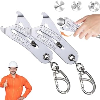 Portable Precise Thread Size Checker Keychain, Nut and Bolt Thread ...