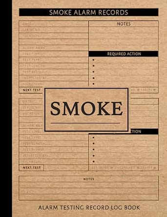 Amazon.com: Smoke Alarm Testing Record Log Book: Fire Detection ...