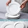 NUTRIUPS Ceramic Dinner Plates Set of 6, 20cm White Embossed Ceramic ...