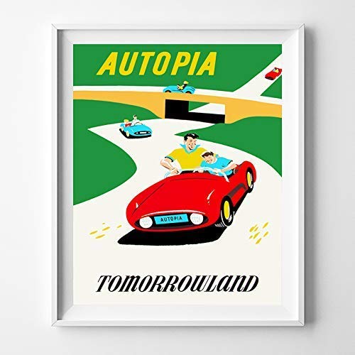 Amazon.com: Disneyland Autopia Tomorrowland Wall Art Poster Home Decor ...