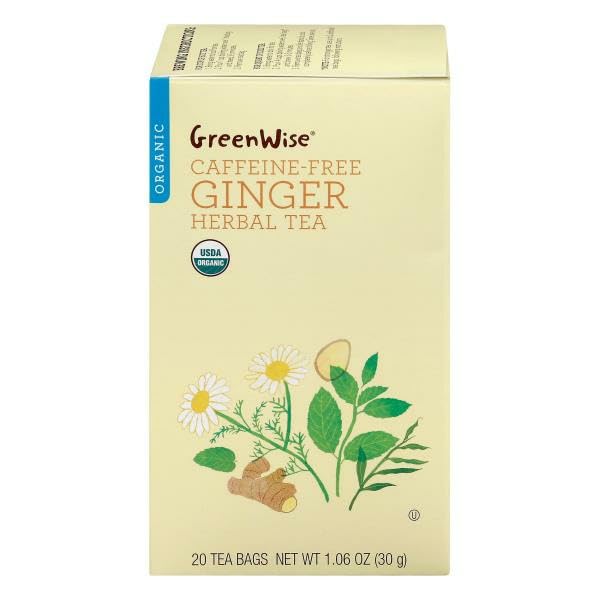 Amazon.com : Green-Wise Ginger Herbal Tea, 1.06 oz (30g) | Caffeine ...