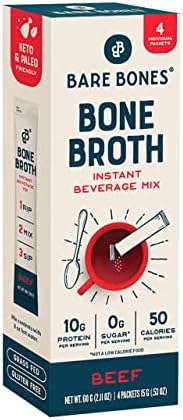Amazon.com : Bare Bones Beef Bone Broth Instant Powdered Mix | Rich ...