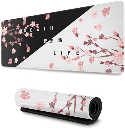 Japanese Landscape Pink Sakura Cherry Blossom Gaming Mouse Pad, Long ...