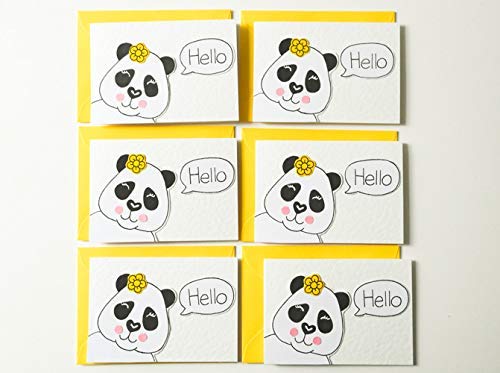 Amazon.com: Cute Girl Panda Pack of 6 Invites/Notecards/Thank You Cards ...