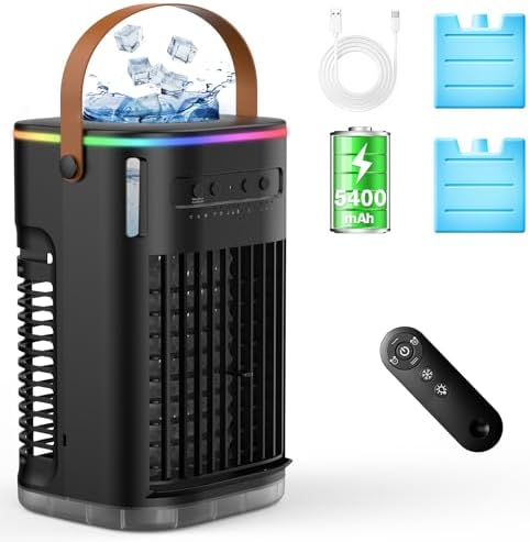 Amazon.com: 3-IN-1 Portable Air Conditioners, 5400mAh Built-In Battery ...