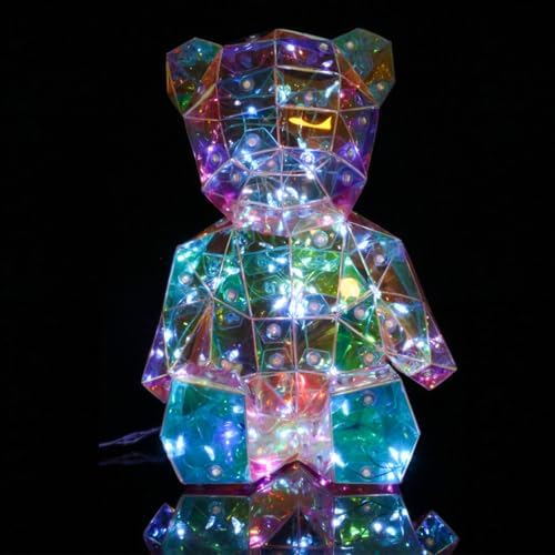 Bear Night Light - Prismatic Iridescent LED Light for Girls & Kids Room ...