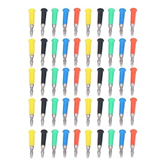 DUHJ Flashlight banana plug, 10 sets for home 4mm ABS + copper speaker ...