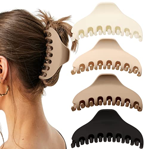 Large Hair Clips, 4 Pack 4.7 Inch Big Clips For Thick and Thin Hair ...