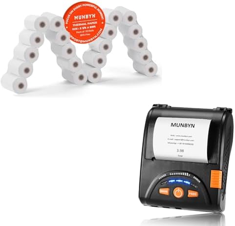 Amazon.com: MUNBYN 58mm Mini Wireless Bluetooth Receipt Printer and 2 1 ...