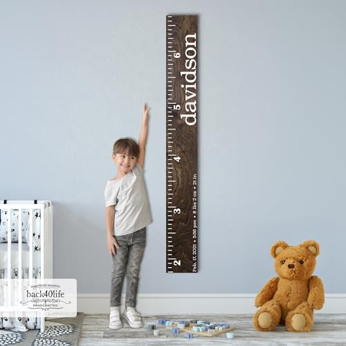 Amazon.com: Personalized Wooden Kids Growth Chart - Height Ruler for ...