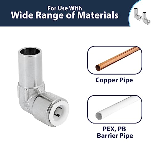 Pipestation Radiator Valve Pipe Reducer 15mm to 10mm Reducing 90 Elbow ...