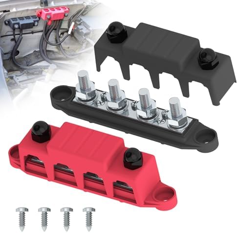 Amazon.com: Joinfworld Bus Bar 12V 250A Power Distribution Block with 3 ...