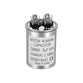 PATIKIL 5uF ±5% 5MDF 370/440V AC Fan Start Capacitor, CBB65 Circular Run Capacitor for AC Motor ...