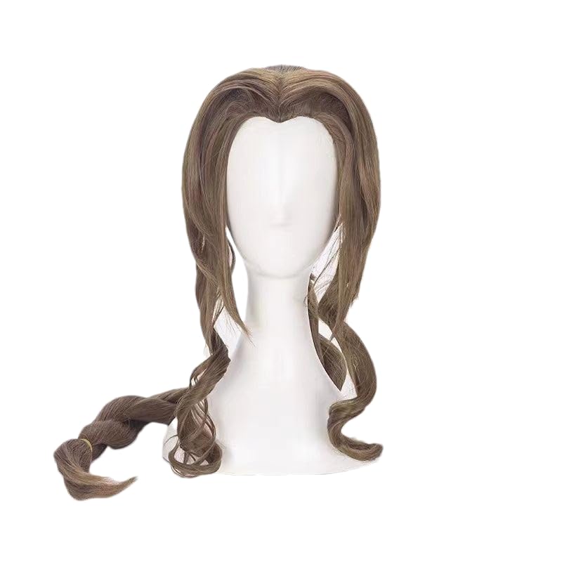 Amazon.com: PWEINCY Aerith Gainsborough Cosplay Wig 27 Inch Brown Long ...