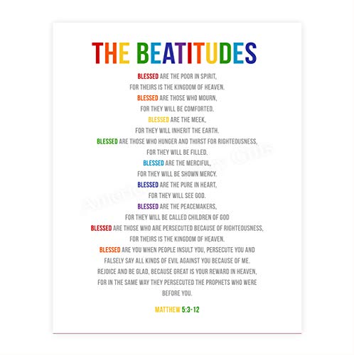 Amazon.com: The Beatitudes Bible Verses Wall Decor, Scriptures Wall Art ...