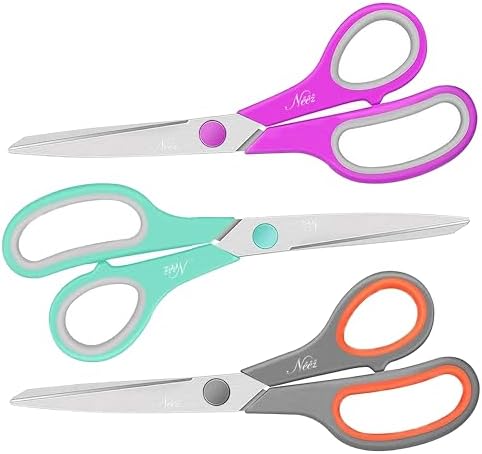 8" Multipurpose Scissors 3 Pack with Ultra Sharp Blades, Comfort-Grip ...