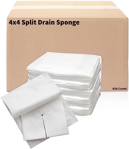 Amazon.com: Split Drain Sponge 4x4 6 Ply [Pack of 600] Precut 4"X4 ...