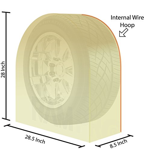 RamPro 4 Canvas Wheel Covers Set, Heavy Duty 28" Diameter RV Tire ...