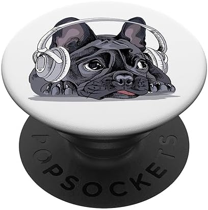 Amazon.com: Cute French Bulldog Pop Socket Ear Phones On White ...