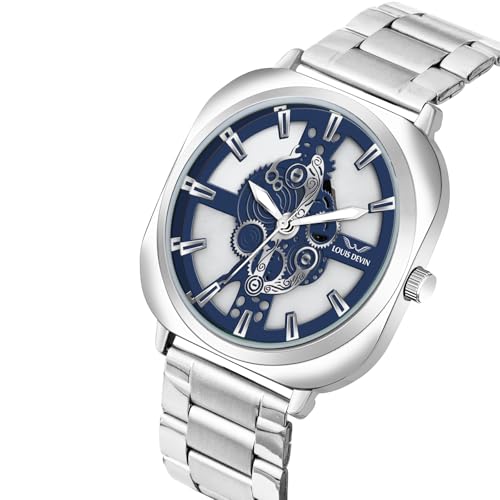 LOUIS DEVIN Stainless Steel Chain Analog Wrist Watch for Men (Black ...