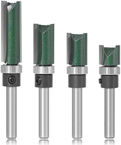 Exqutoo 1/4 Inch Shank Pattern Flush Trim Router Bit Set (4 Sizes ...