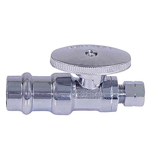 Midline Valve 93325QS-NL-Q 1/4 Turn Press Straight Stop Valve, 1/2 ...