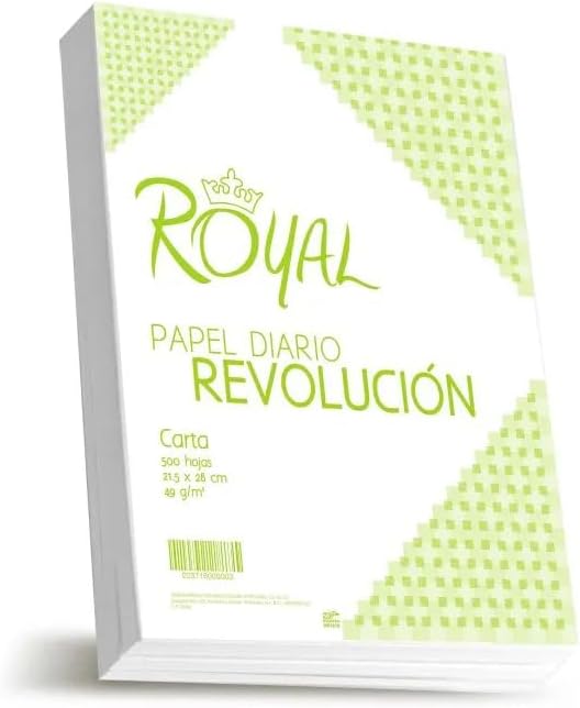 Papel Diario Revolución Royal Carta 49 Gms Paquete con 500 Hojas. Color ...