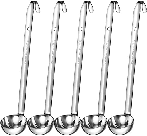Amazon.com: Soup Ladle, 8-Ounce 6,4,2 and 0.5 Stainless Steel with Long ...