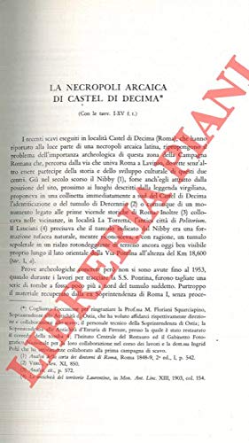 Amazon.com: La necropoli arcaica di Castel di Decima.: ZEVI Fausto ...