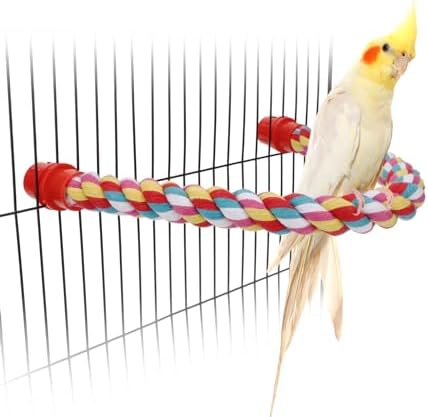 Amazon.com : Birds Rope Perch Bungee Perch Adjustable Parrot Cage Stand ...