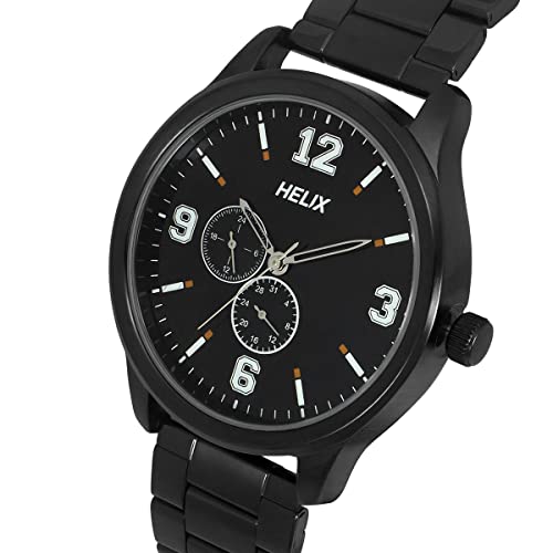 Buy helix Multifunction Analog Black Dial Men's Watch - TW043HG18 at ...