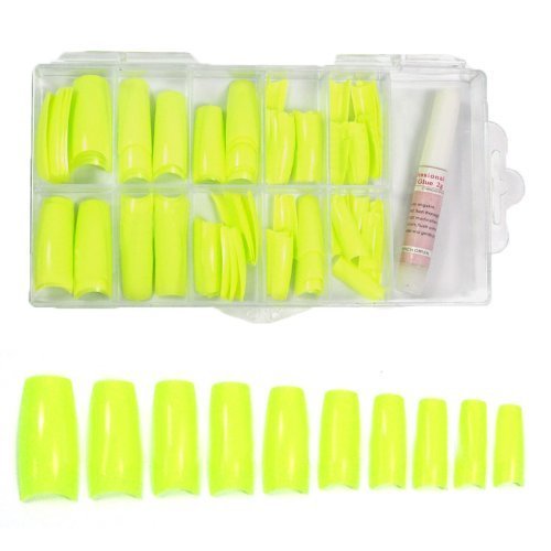 Amazon.com: Colored French Nail Tips with Tip Box & Glue (100pcs ...