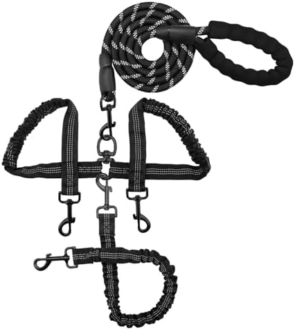 Triple Dog Leash Heavy Duty, No Tangle Removable Leads for 1-3 Dogs ...