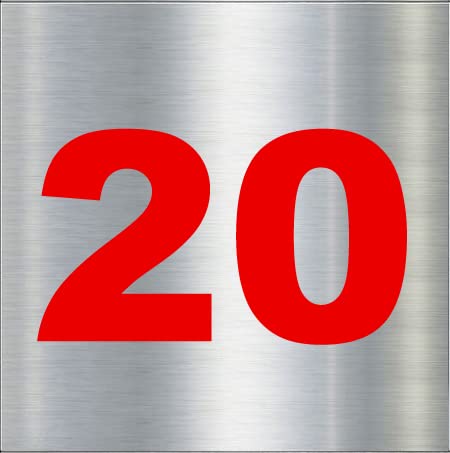 Number Plate 20 Room, Door No,Rack Numbers Warehouse, Steel Brushed ...