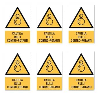 Stickers: 75 x 50 mm, Pack of 6 – Caution Counter-Rotating Rolls ...