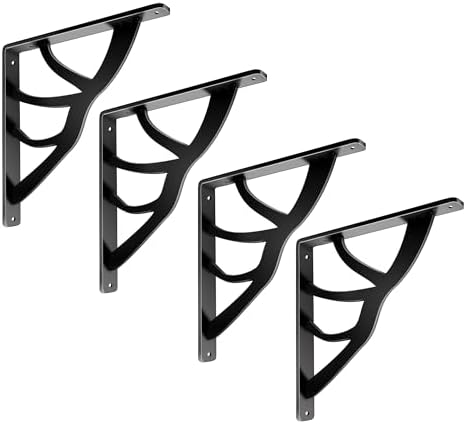 Amazon.com: Defined Deco 4 Pack Floating Shelf Brackets-Large Black ...