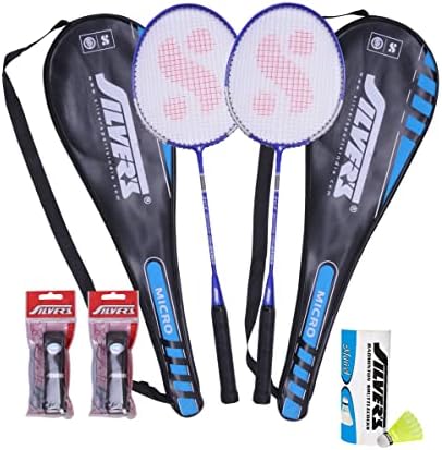 Buy Silver's Micro (2 Badminton Rackets with Cover, 3 Plastic ...