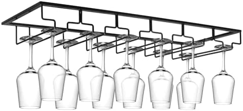 Amazon.com: Xverycan Wine Glass Rack Under Cabinet, 6 Row Extreme Large Stemware Hanger, Metal ...