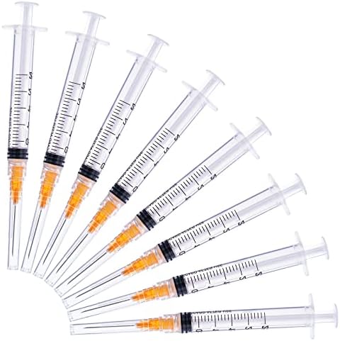 100 Pack 2.5ml/cc Measuring Tools with 23Ga, Plastic Laboratory ...