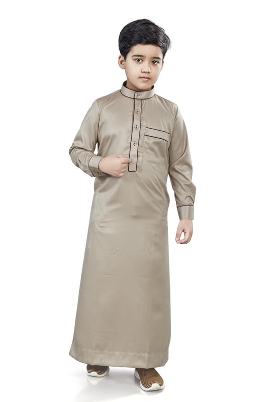 AARAISH Golden Thobe for kids | Omani full Sleeve Jubba |Lightweight & Breathable Fabric ...