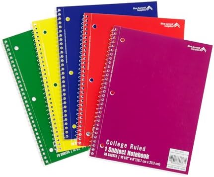 Amazon.com : Blue Summit Spiral Notebook, College Ruled, 70 Sheets – 1 ...