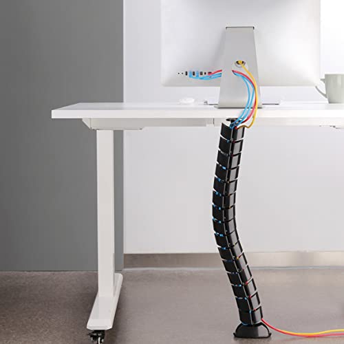 Flexible Desk Cable Duct I Modular Swirl Structure I Black – BigaMart