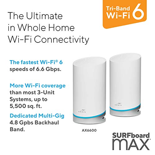 ARRIS SURFboard mAX Tri-band Mesh Wi-Fi 6 System - AX6600