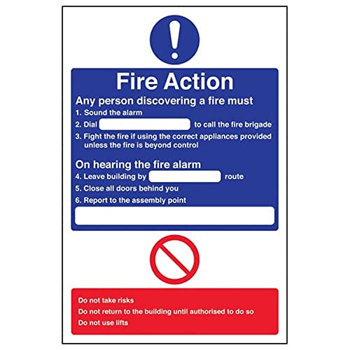 Fire Action – General Fire Action Dial – 200 X 300mm Restickable Safety ...