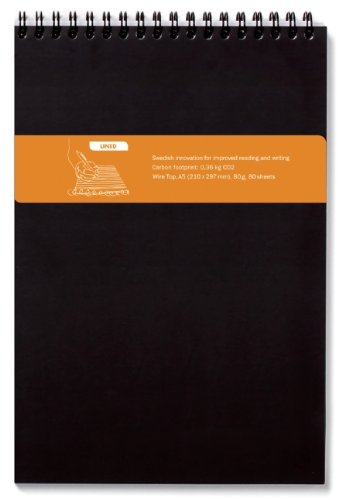 Whitelines Wire Top A5 Lined Notebook - Black: Whitelines ...