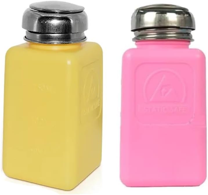 Amazon.com: 2 Pack 6oz 200ml ESD Solvent Bottle | AntiStatic Square EPA Bottle | Anti Static One ...