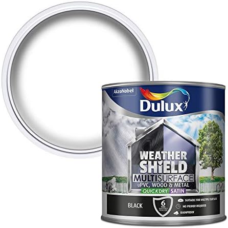 Dulux Weather Shield Multi-Surface Quick Dry Satin Paint, 2.5 L - Black ...