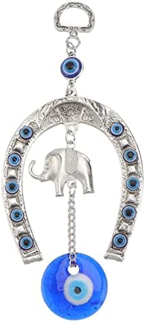Amazon.com: Turkish Silver Horse Shoe Blue Evil Eye Wall Hanging ...