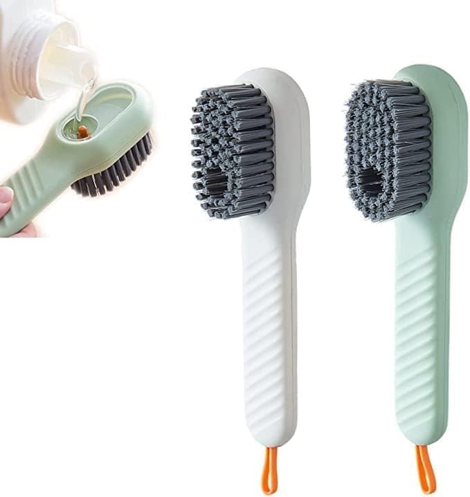 HAPPY HOME 2pcs Liquid Adding Soft Fur Cleaning Brush,Multifunctional ...