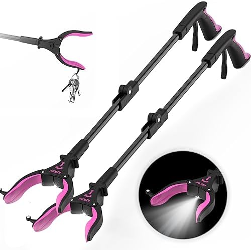Amazon.com: 2 Pack 32'' Long Grabber Tool, Grabbers for Elderly Grab It Reaching Tool with Light ...